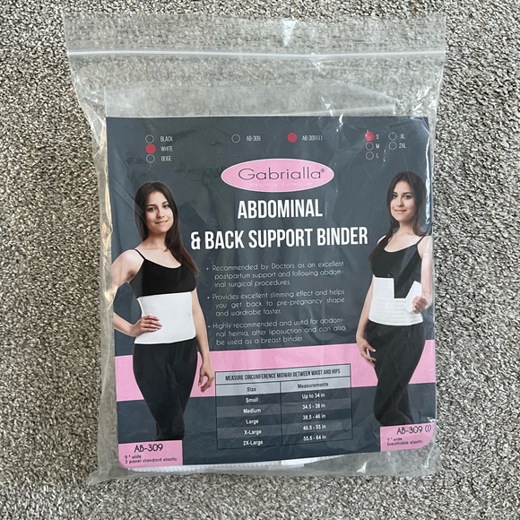 Gabrialla | Other | Abdominal Back Support Binder Size Small White ...